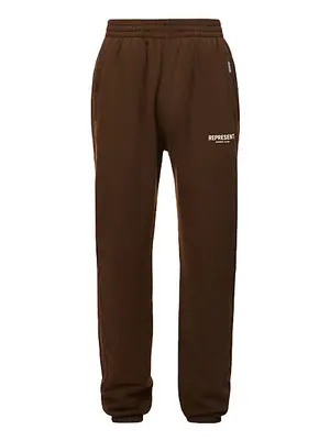 REPRESENT Owners' Club Text-print Relaxed-fit Cotton-jersey Jogging Bottoms Xs Vintage Brown