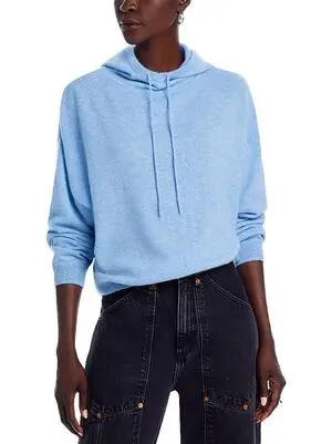 Aqua Cashmere Drop Shoulder Hoodie Heather Blue