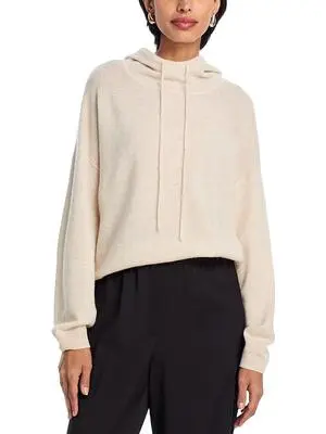 Aqua Cashmere Drop Shoulder Hoodie - Oatmeal