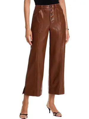 Cinq À Sept Faux Leather Benji Pants - Dark Sepia