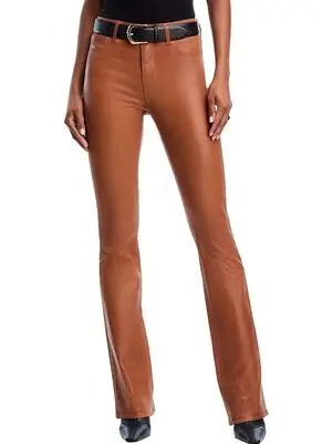 L'Agence Selma High Rise Baby Bootcut Jeans - Cognac Coated