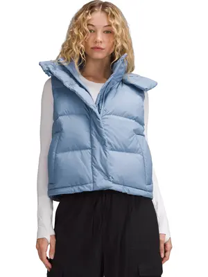 Lululemon Lululemon Wunder Puff Cropped Vest Blue Willow/oasis Blue