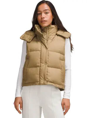 Lululemon Lululemon Wunder Puff Cropped Vest Filbert Tan/trench