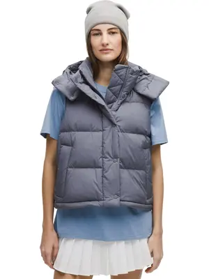 Lululemon Wunder Puff Cropped Vest - Solar Grey/rhino Grey