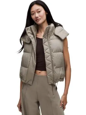 Lululemon Wunder Puff Cropped Vest - Warm Ash Grey