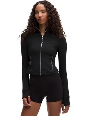 Lululemon Define Cropped Jacket Black/mirror Silver/mirror Silver