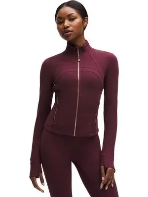 Lululemon Define Cropped Jacket Burgundy Bay/rose Gold/rose Gold