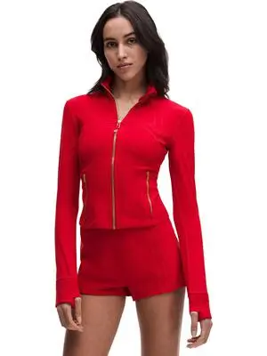 Lululemon Define Cropped Jacket Oxford Red/gold/gold