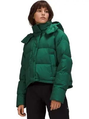 Lululemon Wunder Puff Cropped Down-Filled Jacket Everglade Green