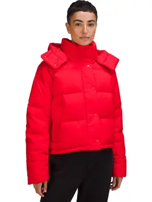 Lululemon Wunder Puff Cropped Down-Filled Jacket Grenadine Red