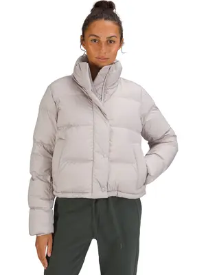 Lululemon Wunder Puff Cropped Down-Filled Jacket Heathered Natural Ivory