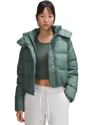 Lululemon Wunder Puff Cropped Down-Filled Jacket Medium Forest