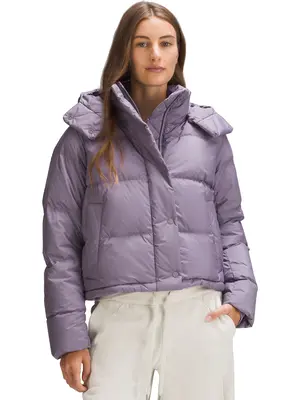 Lululemon Wunder Puff Cropped Down-Filled Jacket Purple Ash