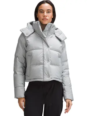 Lululemon Wunder Puff Cropped Down-Filled Jacket Silver Drop