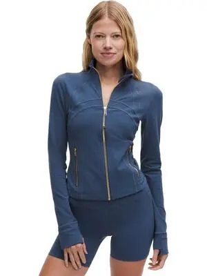 Lululemon Define Cropped Jacket Blue Twill/gold