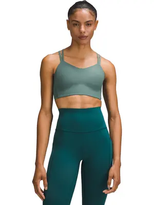 Lululemon Like A Cloud Ribbed Longline Bra Medium Forest