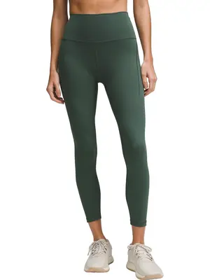 Lululemon Wunder Train High-rise Tight With Pockets 25" Dark Forest