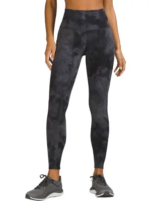 Lululemon Wunder Train High-rise Tight With Pockets 25" Diamond Dye Pitch Grey Graphite Grey