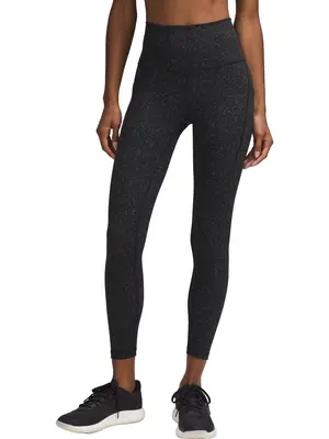 Lululemon Wunder Train High-rise Tight With Pockets 25" Fluctuate Micro Black Multi