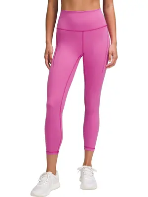 Lululemon Wunder Train High-rise Tight With Pockets 25" Pow Pink Tone
