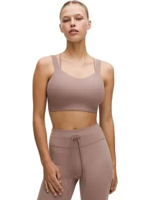 Lululemon Like A Cloud Ribbed Longline Bra - Ashen Rose