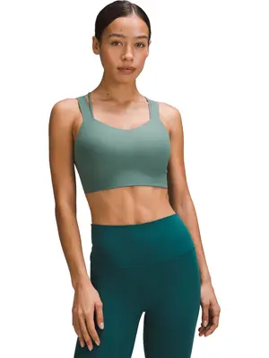 Lululemon Like A Cloud Ribbed Longline Bra Medium Forest