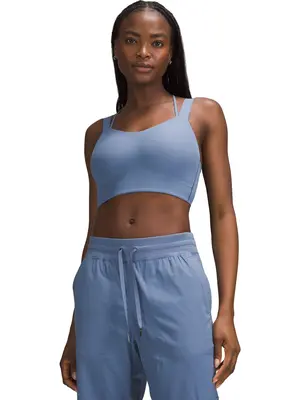 Lululemon Like A Cloud Ribbed Longline Bra Oasis Blue