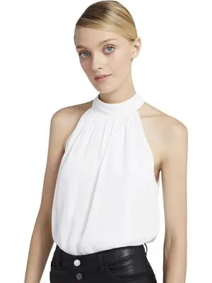 Alice + Olivia Maris Halter Top - White
