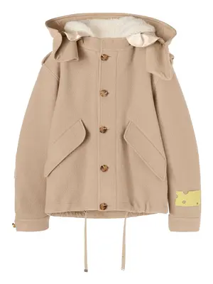Off-White Hooded Parka Coat - Neutrals