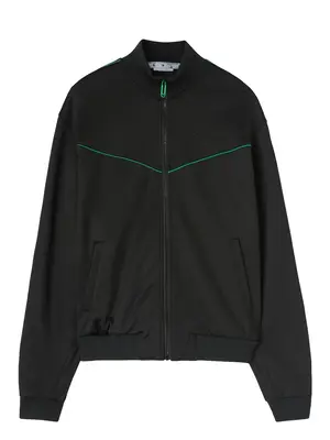 Off-White Logo-embroidered Zip-up Jacket - Black