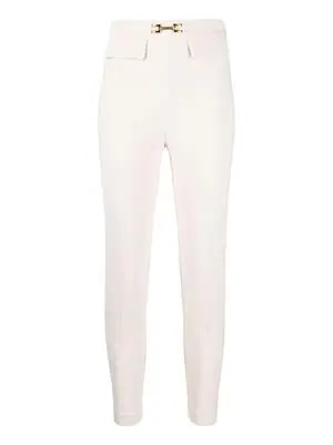 Elisabetta Franchi High-waist Slim-cut Trousers - Neutrals