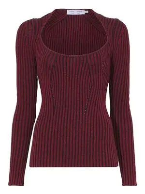 Proenza Schouler White Label Plaited Rib Scoop Neck Jumper - Red