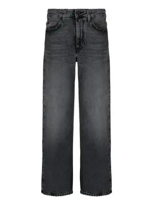 Off-White Logo-patch Straight-leg Jeans - Black