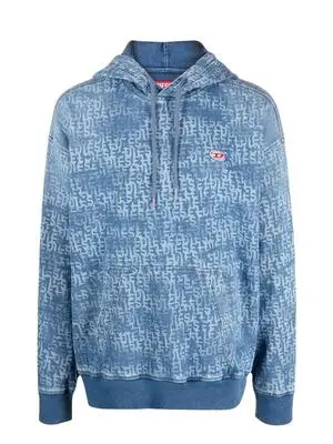 DIESEL® Logo Drawstring Hoodie - Blue