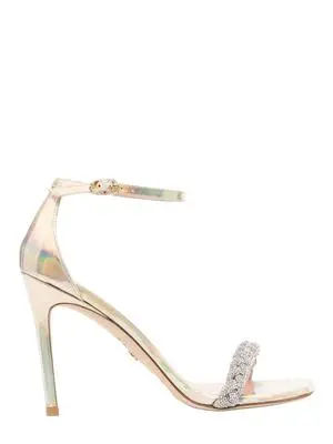 STUART WEITZMAN Crystal-embellished Iridescent Sandals - Gold