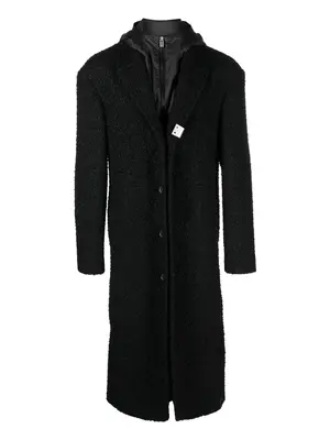 1017 Alyx 9sm Bouclé Layered Single-breasted Coat - Black
