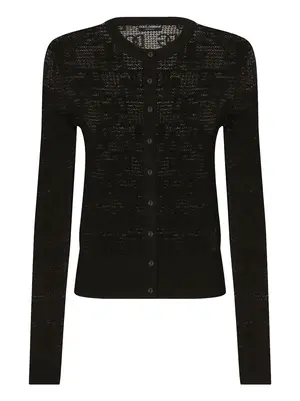 Dolce & Gabbana Jacquard Logo Cardigan - Black