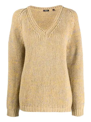 Aspesi Virgin Wool V-neck Jumper - Yellow