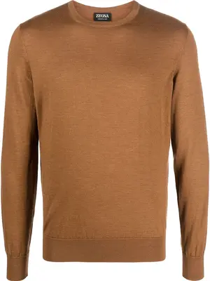 Zegna Zegna Cashmere-Silk Jumper Brown
