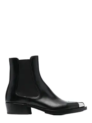 Alexander McQueen Toe-cap 35mm Leather Boots - Black