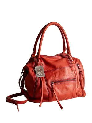 Free People We The Free Emerson Leather Tote Bag Red