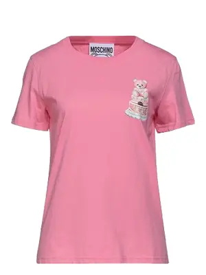 Moschino Printed Cotton T-Shirt Pink