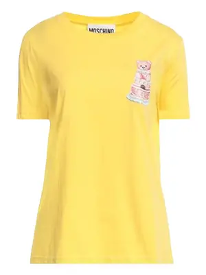 Moschino Printed Cotton T-Shirt Yellow