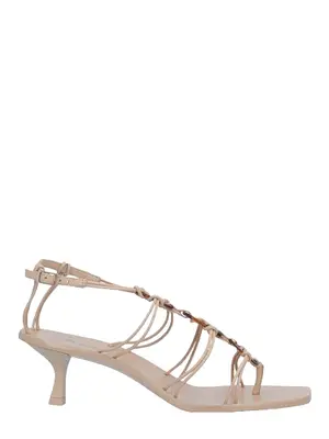 Cult Gaia Leather Thong Sandals Beige