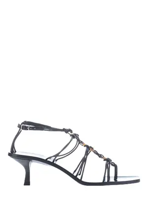 Cult Gaia Leather Thong Sandals Black