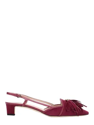 TOD'S Slingback Pumps With Tassels Garnet