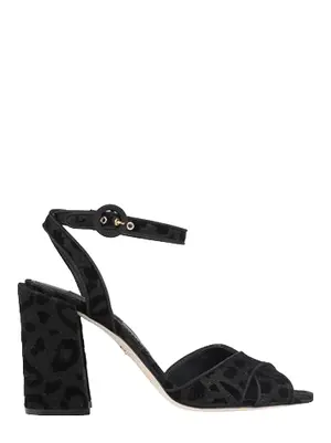 Dolce & Gabbana Sandals With Geometric Heel - Black