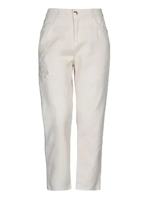TWINSET Straight-leg Denim Jeans With Embroidery - White