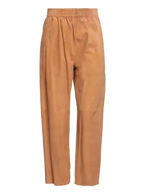 Pinko Tapered Suede Pants Ocher