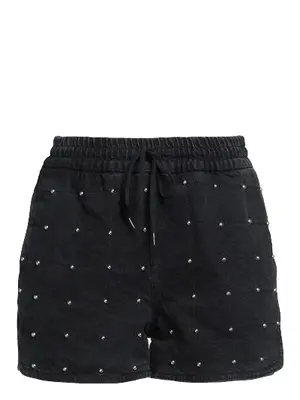 Maje Denim Quilted Shorts - Black